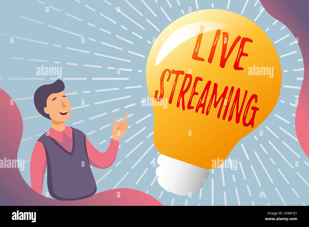 Conceptual display Live Streaming, Concept meaning Transmit live video ...