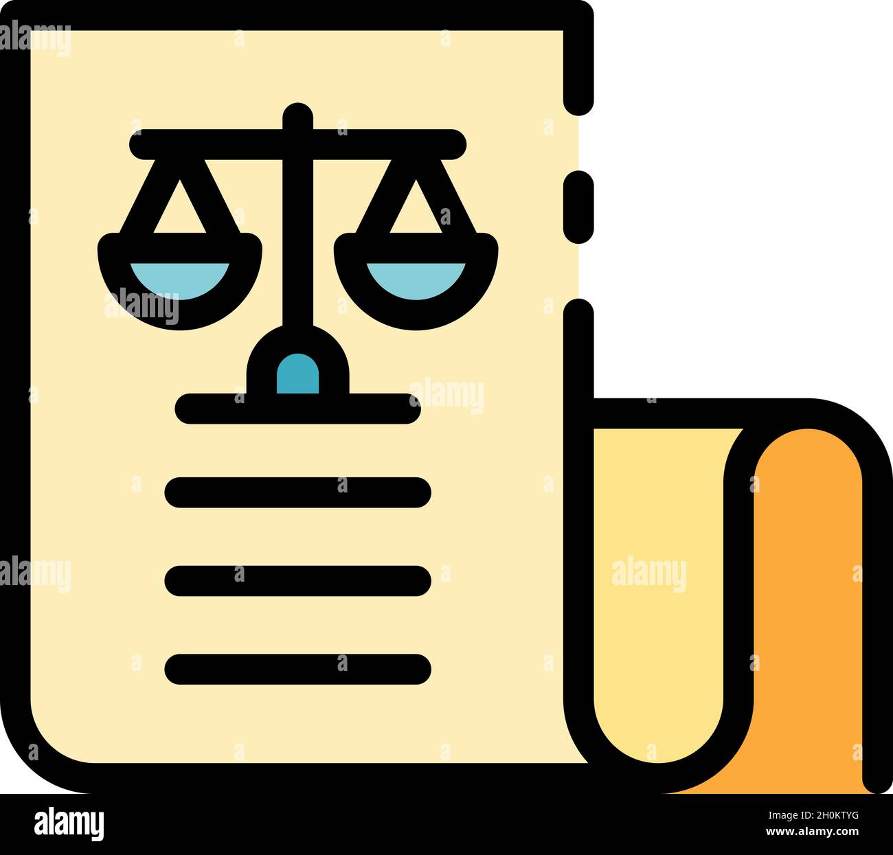 Code of laws on paper icon. Outline code of laws on paper vector icon ...
