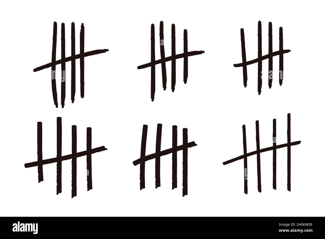 Set tally marks lines or sticks hand drawn isolated on white background ...