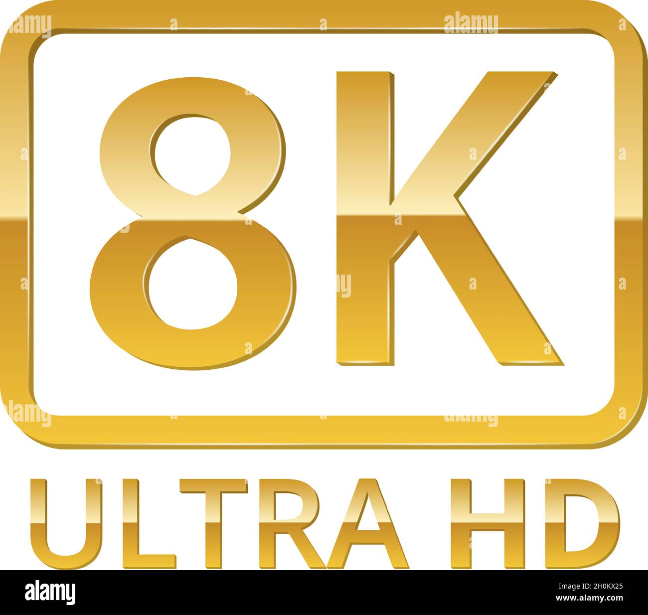 8K Ultra high definition video metall UHD symbol Stock Vector Image ...
