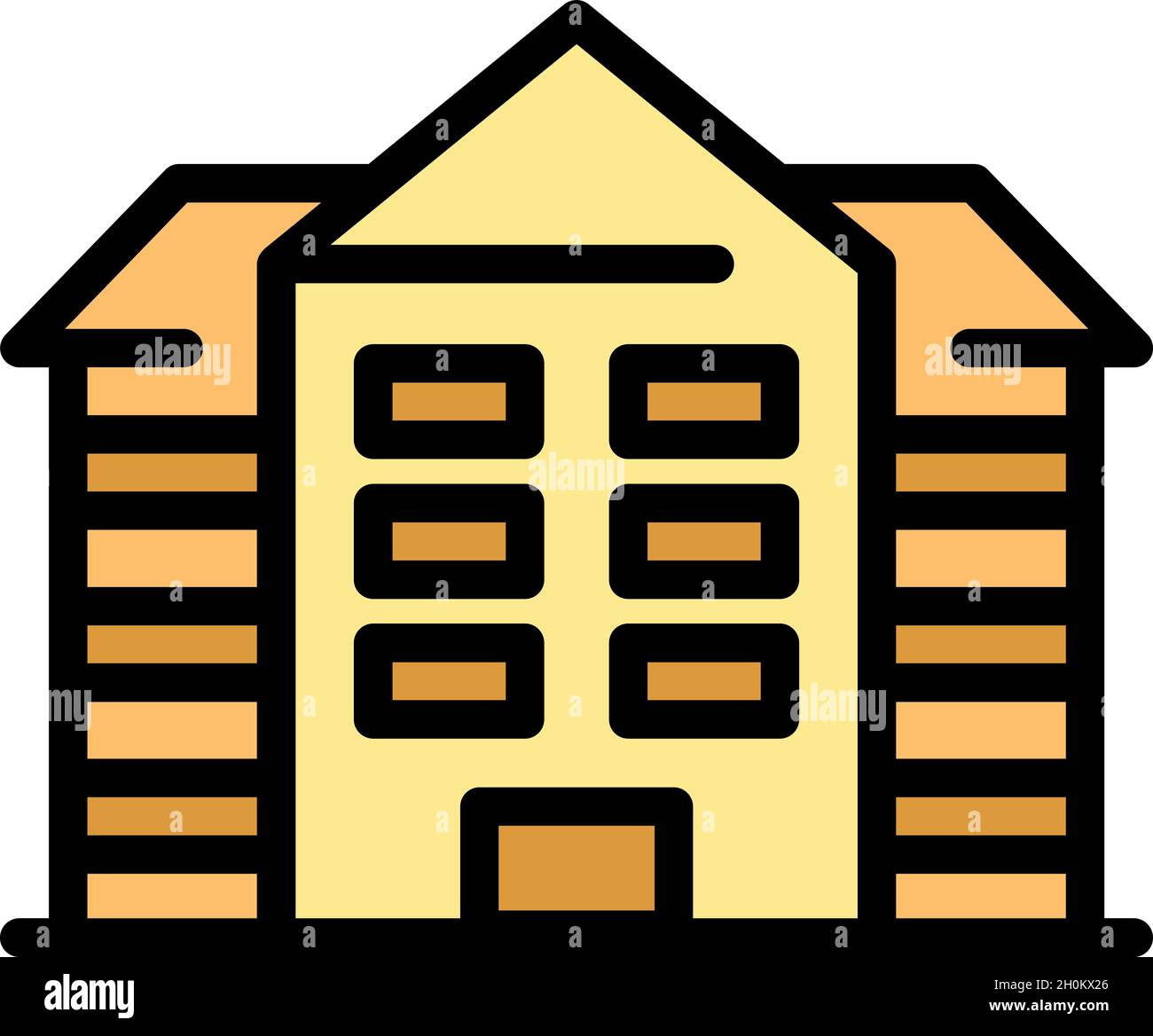 Hospital building icon. Outline hospital building vector icon color ...
