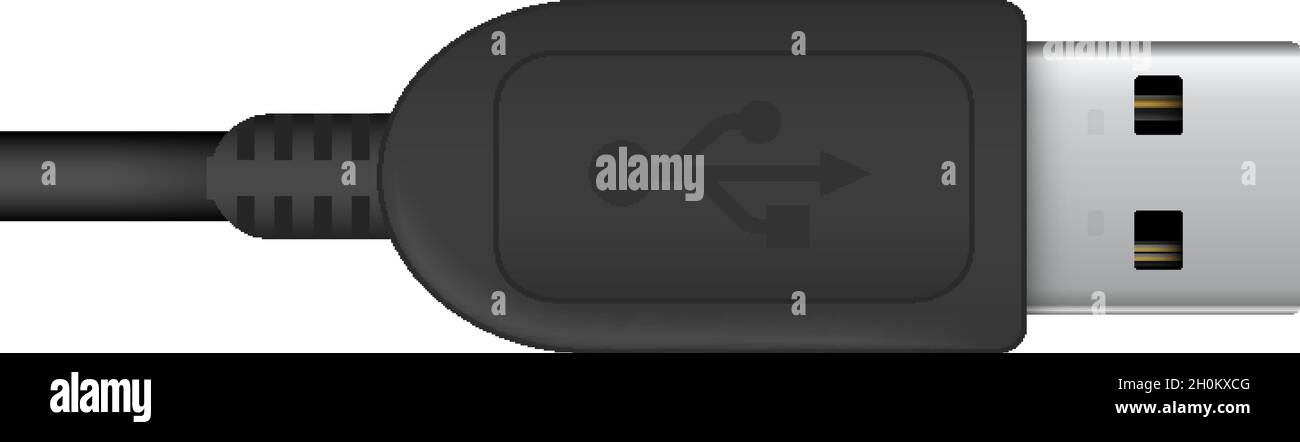 USB Cable Plugs Isolated on White Background Stock Vector Image & Art ...