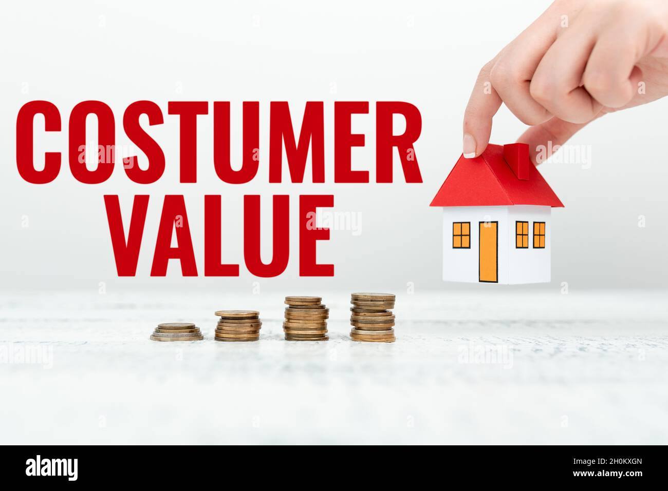 Writing displaying text Costumer Value, Conceptual photo Amount of ...