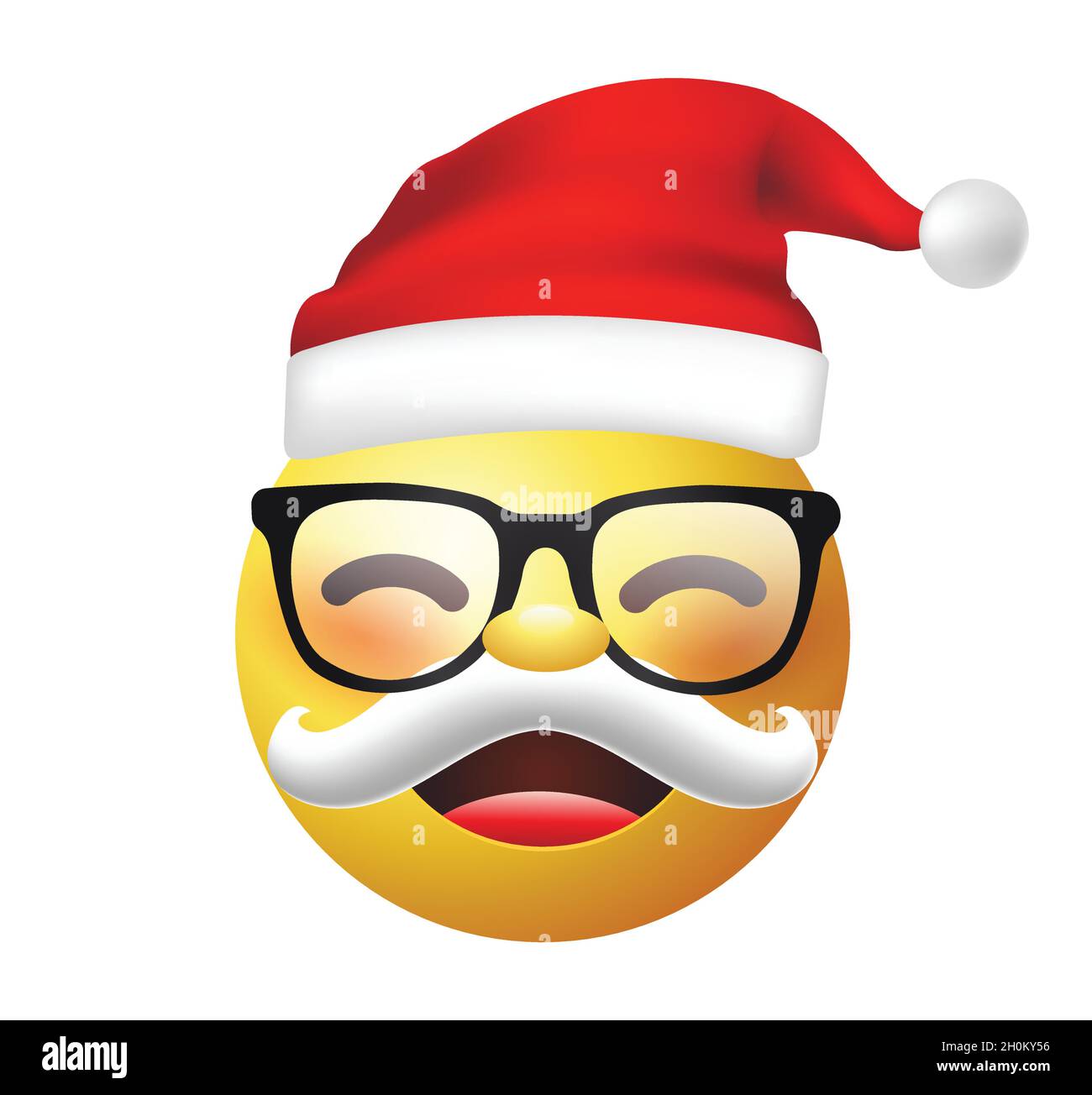 High quality emoticon vector on white background. Santa Claus emoji ...