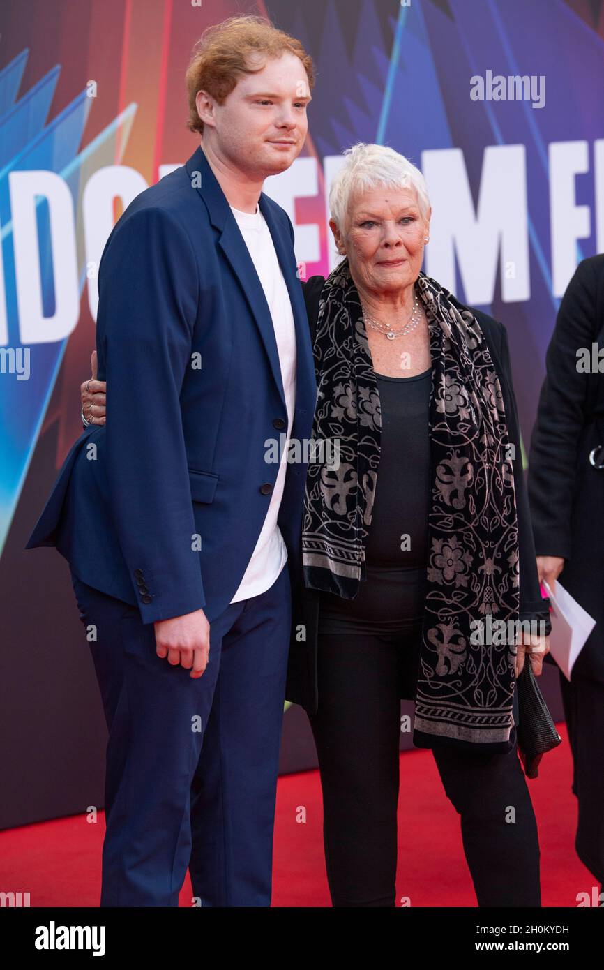 London, UK. Dame Judi (Judith) Dench and grandson Sam Williams at the World Premiere of Belfast ...