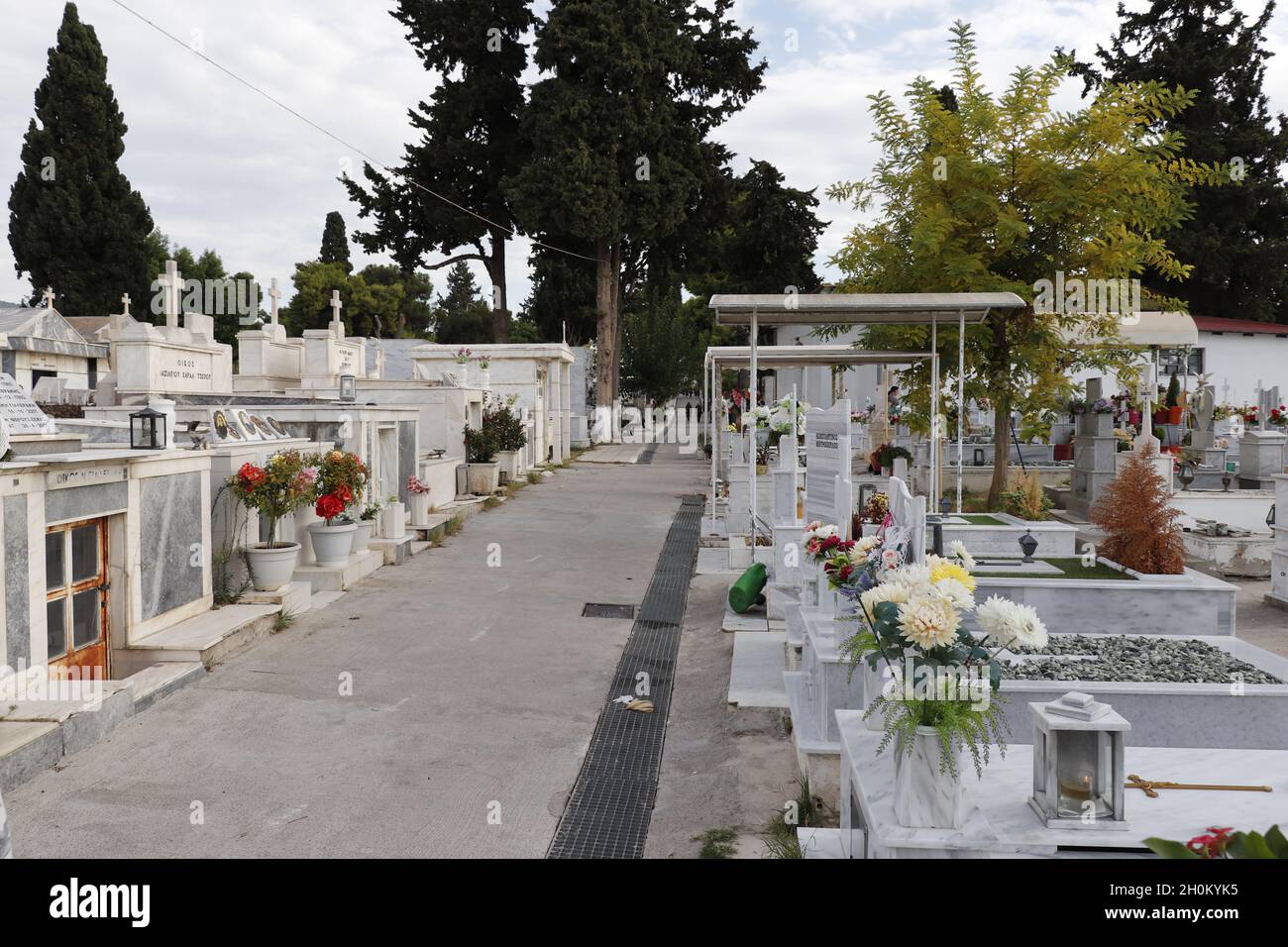 Peristeri Cemetery Athens Stock Photo - Alamy