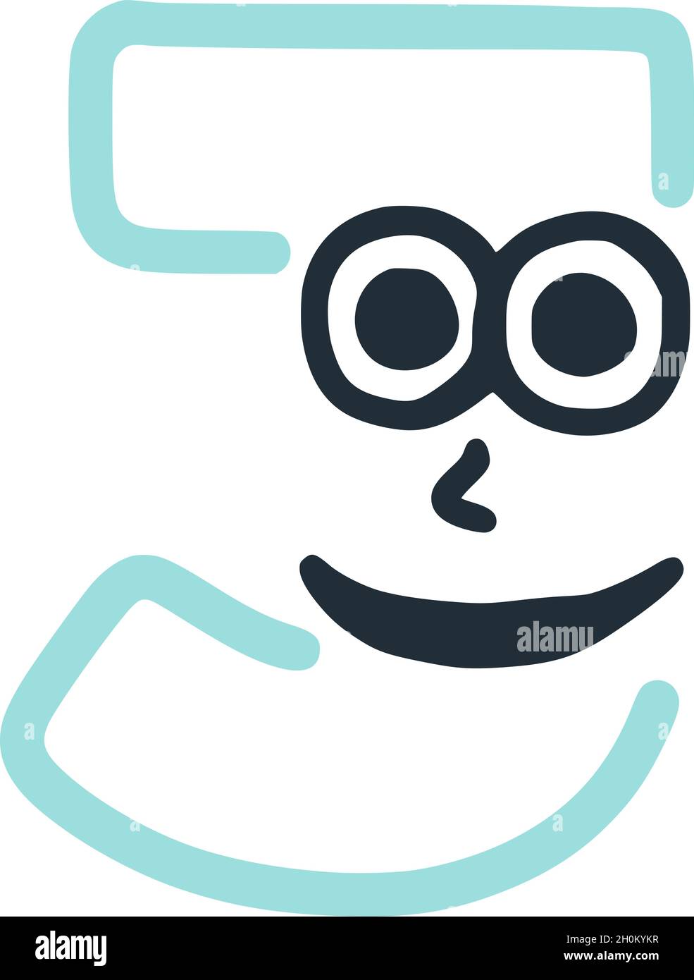 Letter j happy eccentric smiling character, smiley face vector clip art ...