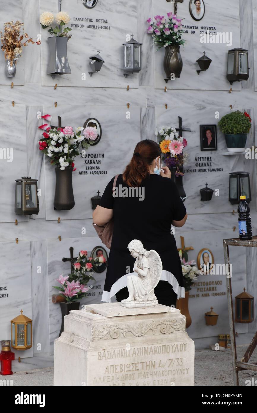 Peristeri Cemetery Athens Stock Photo - Alamy