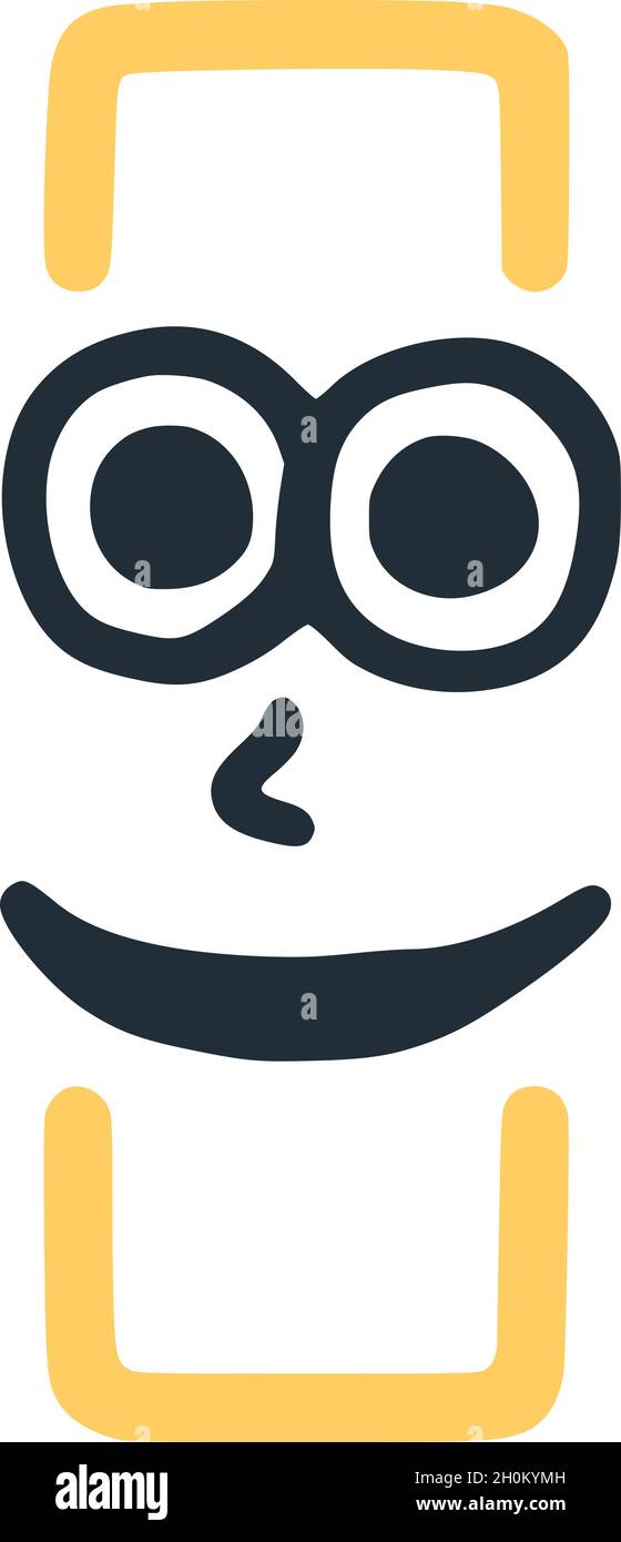 Letter i happy eccentric smiling character, smiley face vector clip art ...