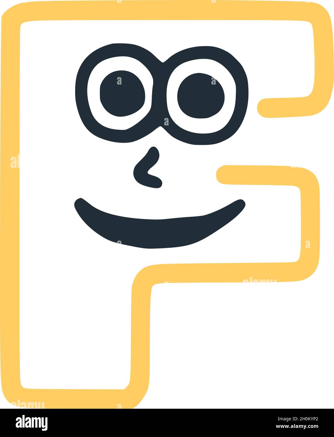 Letter f happy eccentric smiling character, smiley face vector clip art ...