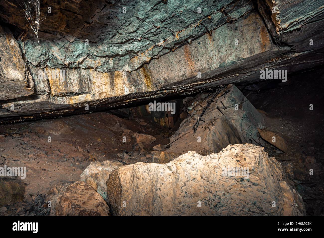 Old blown up remains of some Siegfried Line bunkers along the border ...