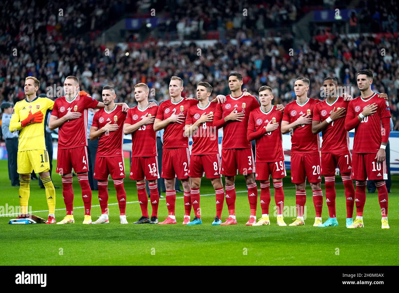 Hungary goalkeeper Peter Gulacsi (left), Attila Szalai, Zsolt Nagy ...