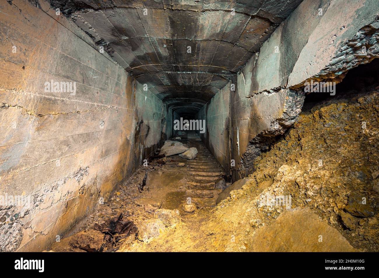 Old blown up remains of some Siegfried Line bunkers along the border ...
