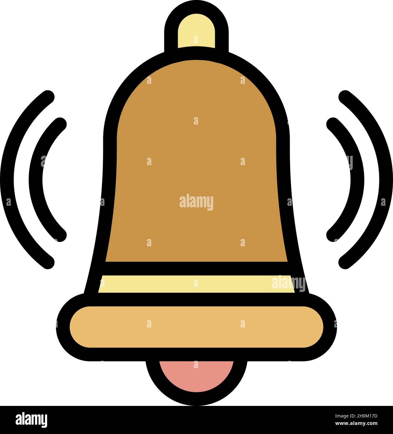 Bell ringing icon. Outline bell ringing vector icon color flat isolated ...