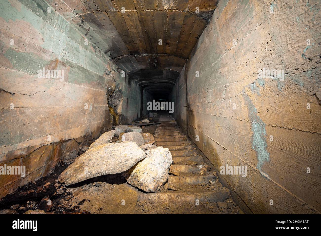 Old blown up remains of some Siegfried Line bunkers along the border ...