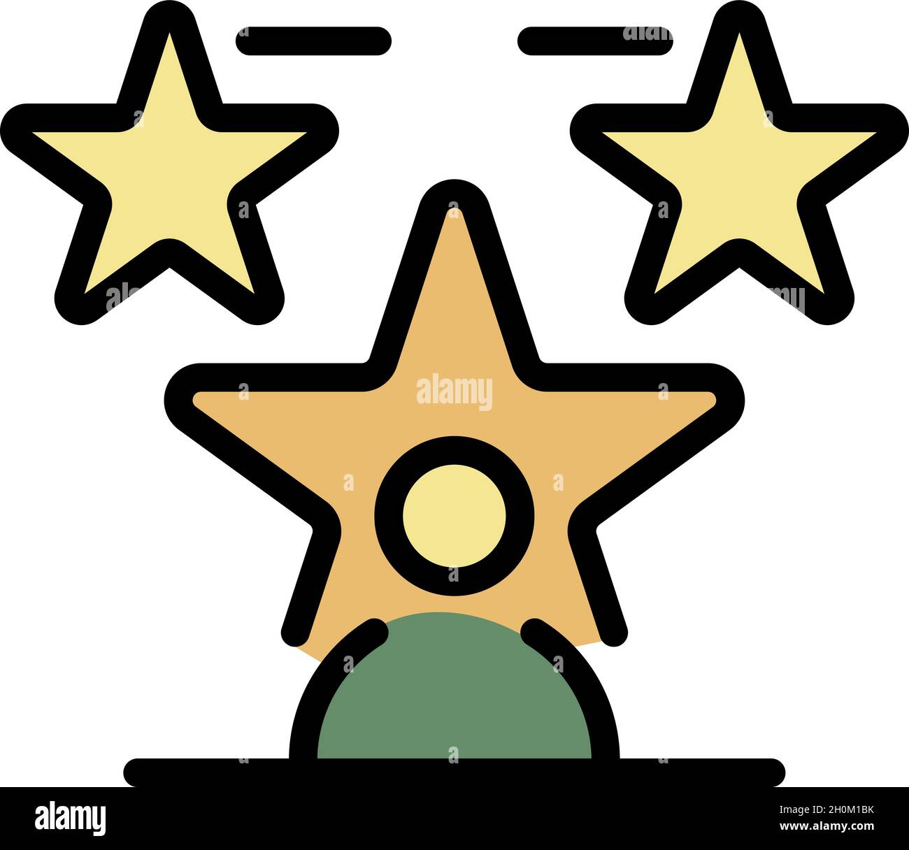 Silhouette of man and stars icon. Outline silhouette of man and stars ...