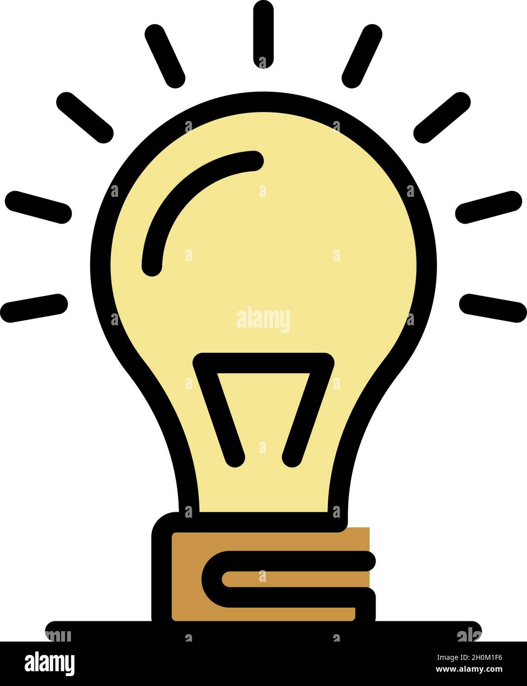 Light bulb icon. Outline light bulb vector icon color flat isolated ...