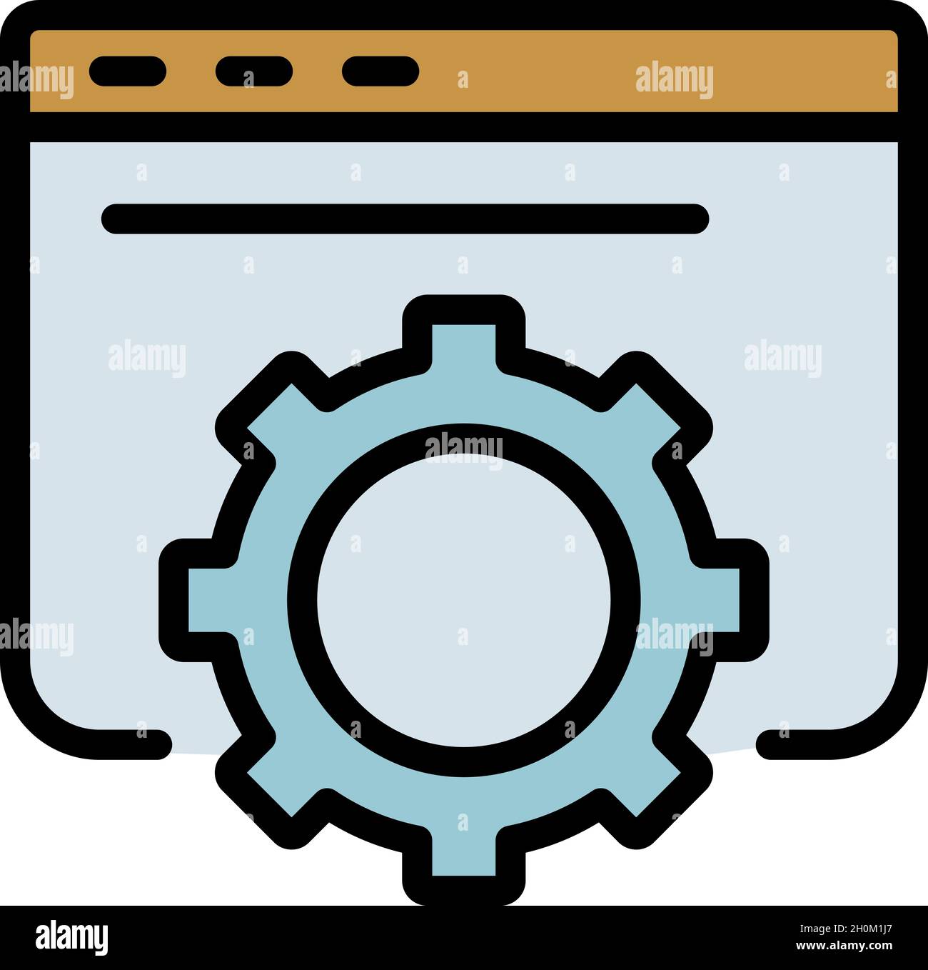 Gear application window icon. Outline gear application window vector ...