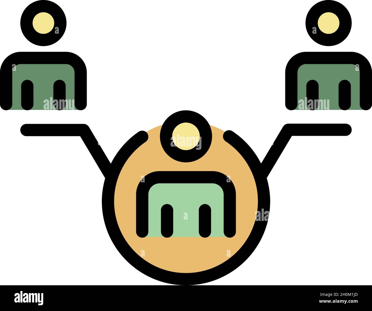 Human connections icon. Outline human connections vector icon color ...