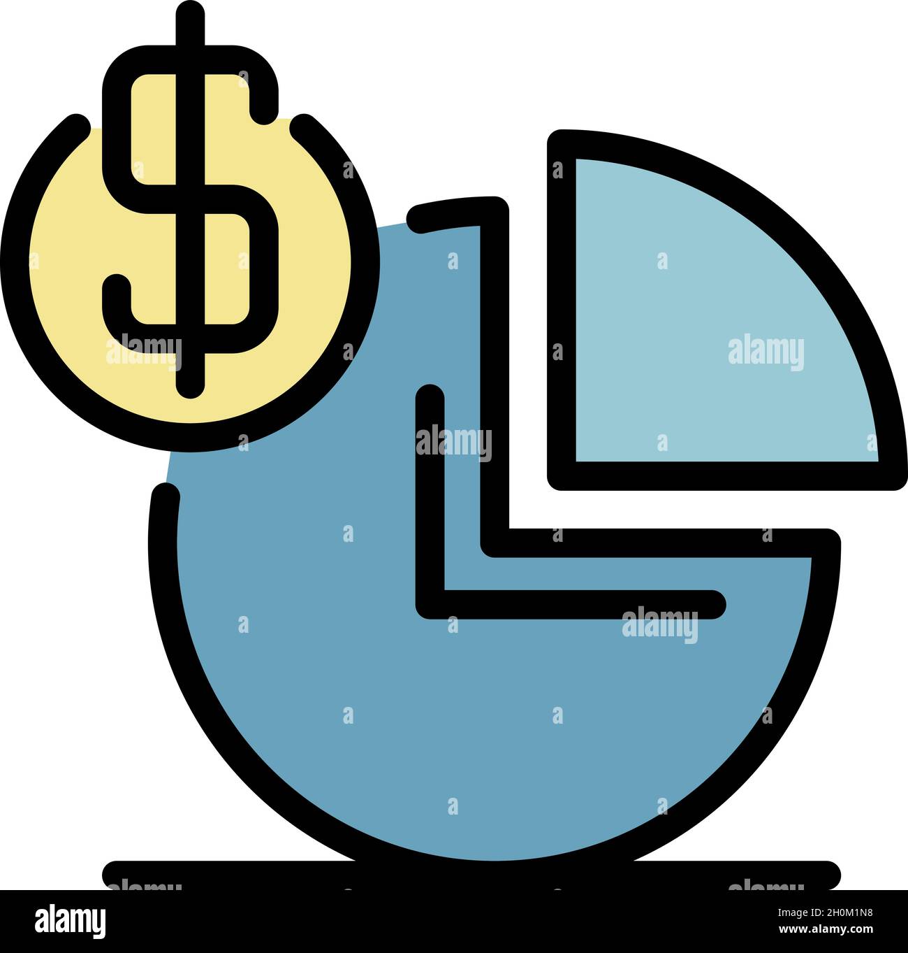 Profit chart icon. Outline profit chart vector icon color flat isolated ...