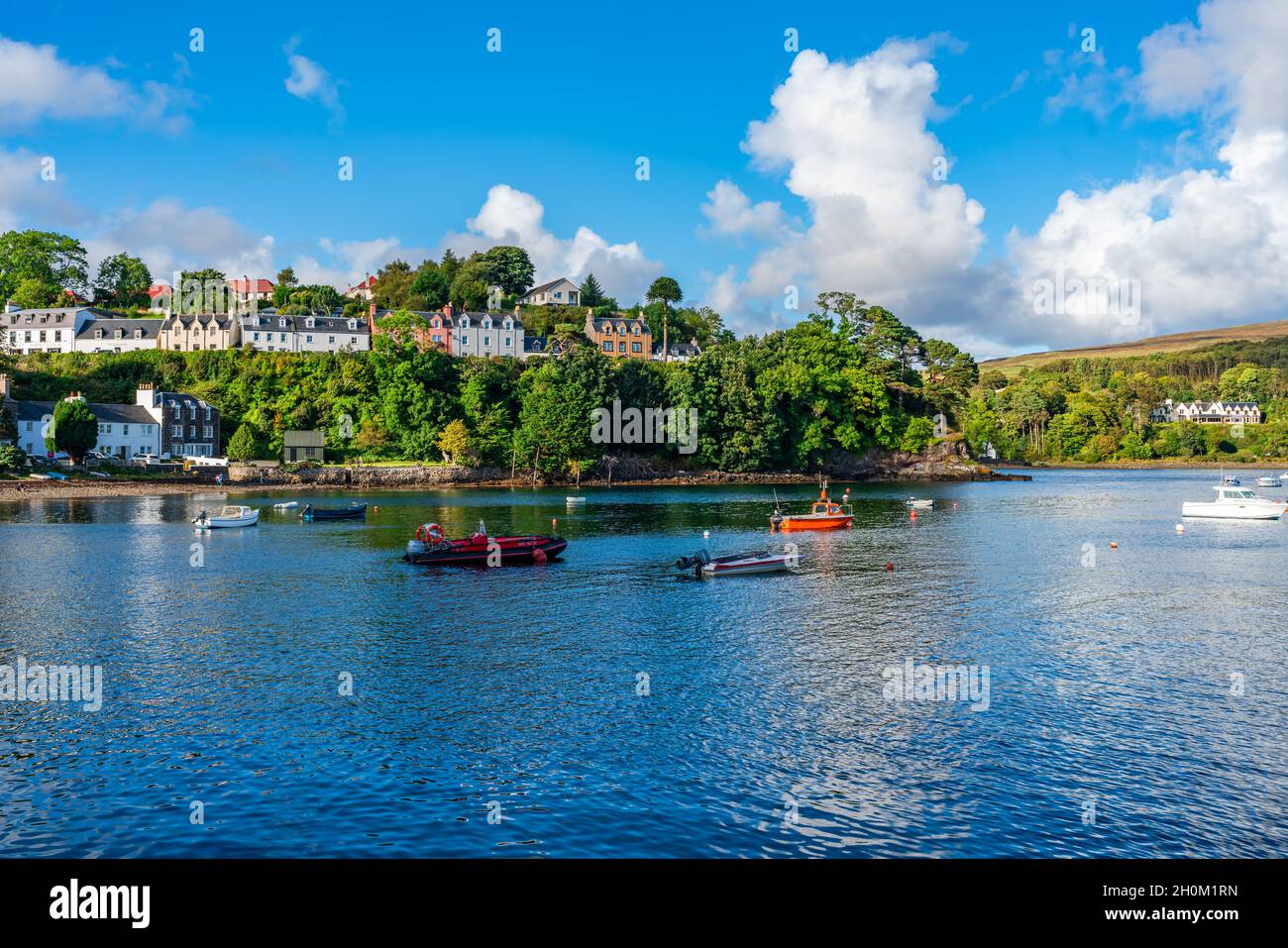 PORTREE, ISLE OF SKYE, SCOTLAND - SEPTEMBER 19, 2021: View of Portree ... PORTREE, ISLE OF SKYE, SCOTLAND - SEPTEMBER 19, 2021: View of Portree ...