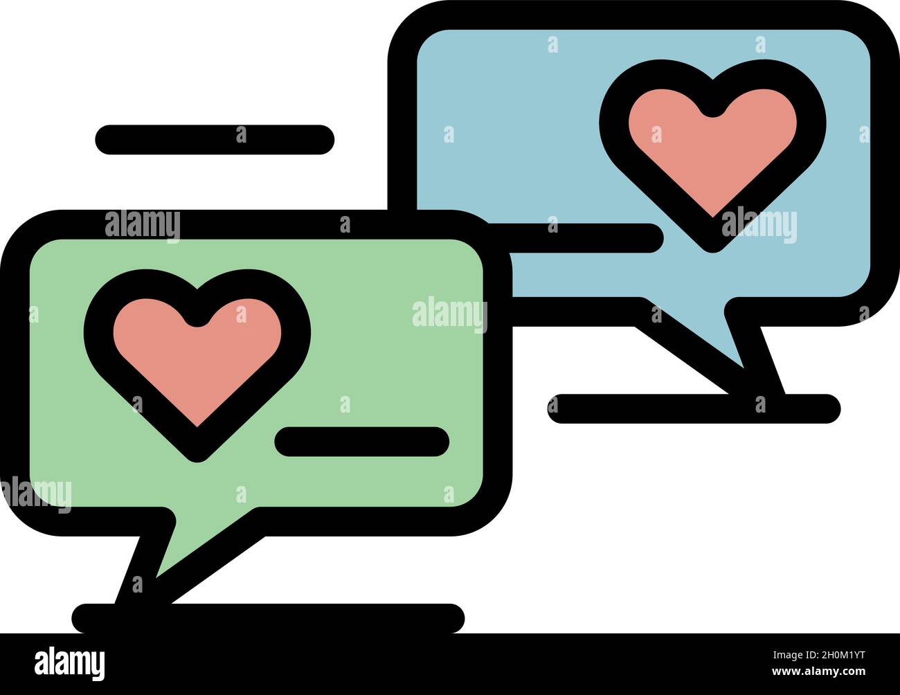 Client chat bubbles icon. Outline client chat bubbles vector icon color ...