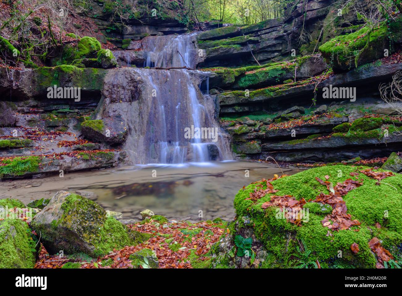 Amazing waterfall in the wilderness Stock Photo - Alamy
