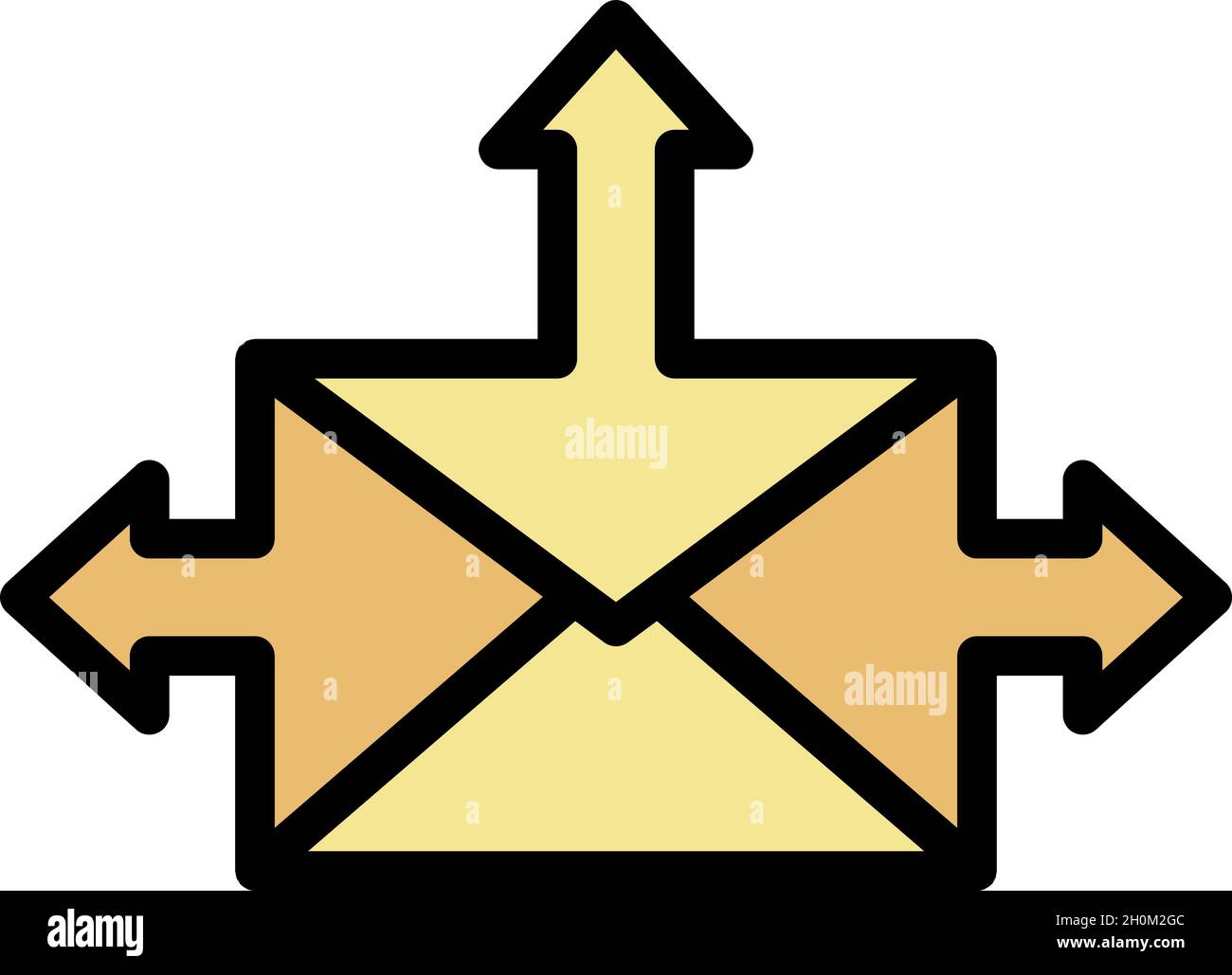 Envelope with arrows icon. Outline envelope with arrows vector icon ...
