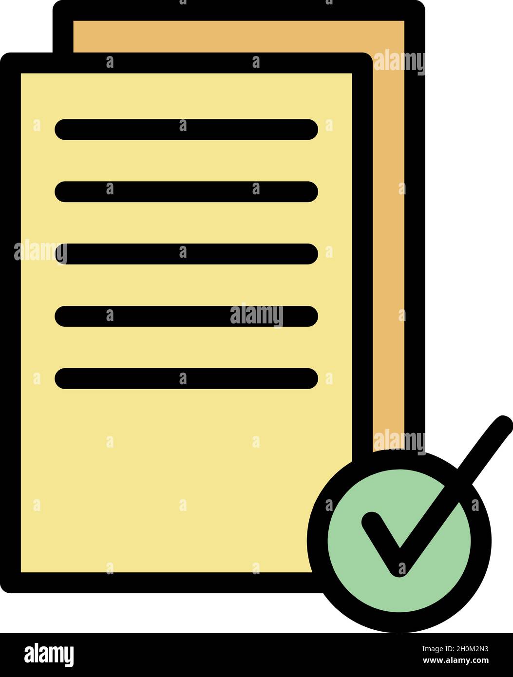 Documents approved icon. Outline documents approved vector icon color ...