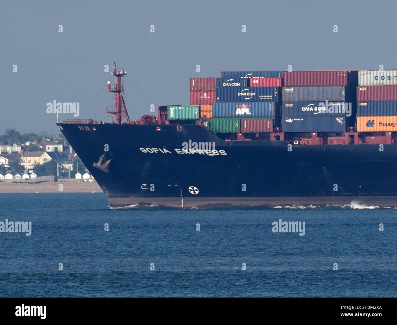 Sheerness, Kent, UK. 13th October, 2021. Container ship Sofia Express ...