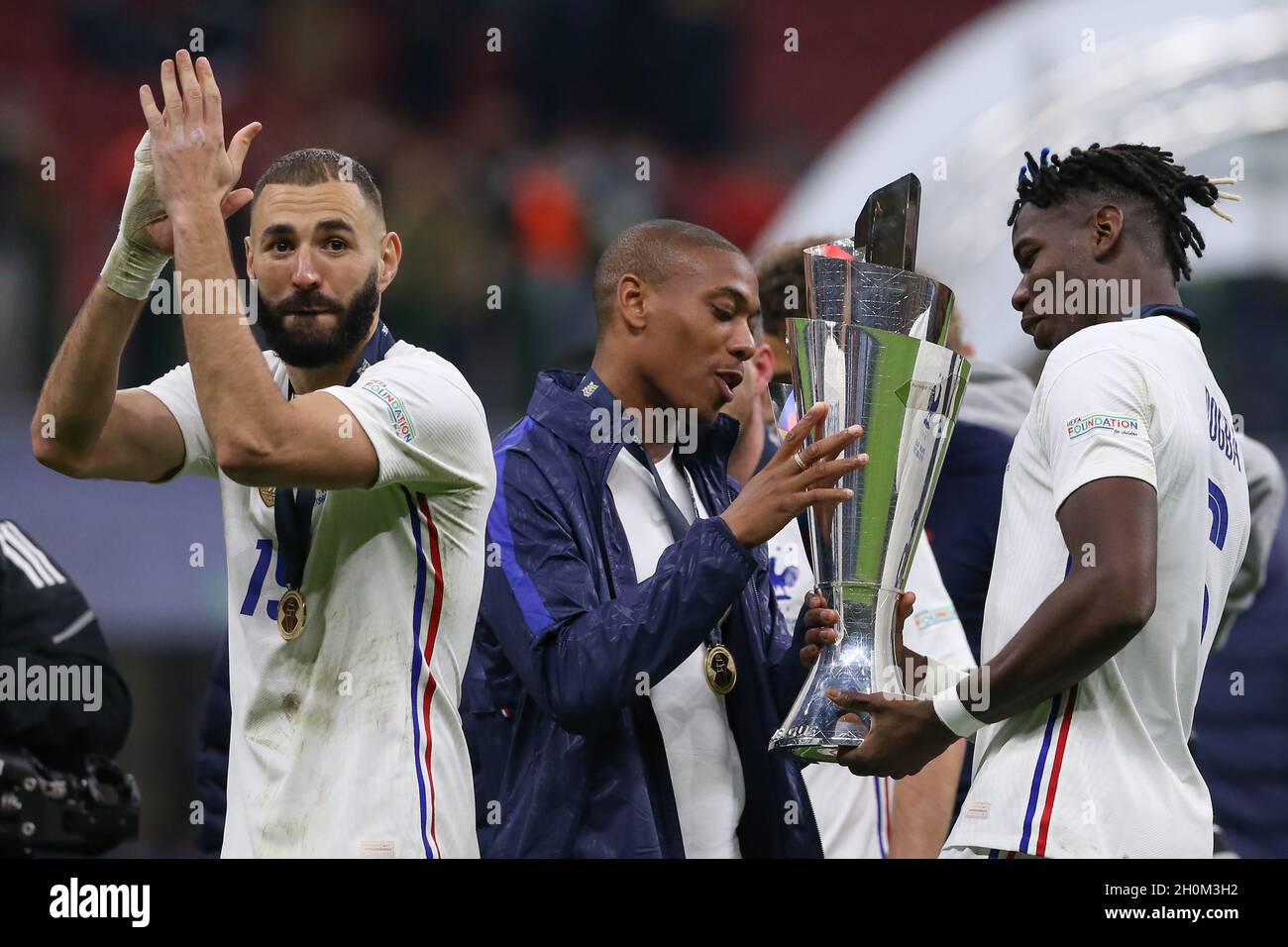 Benzema nations league trophy hi-res stock photography and images - Alamy
