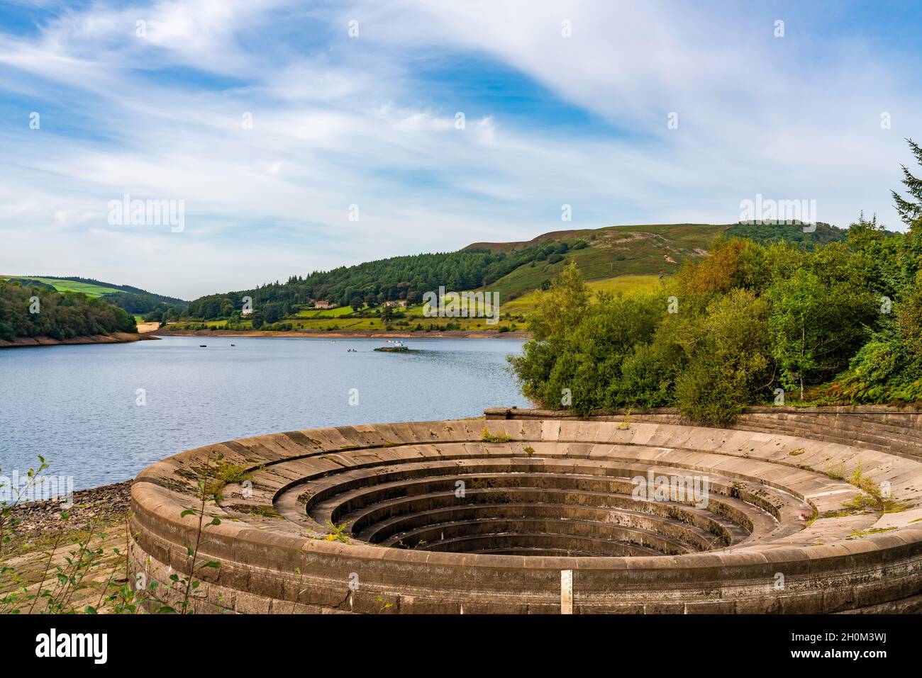 Plughole on Ladybower Reservoir in the Upper Derwent Valley in ...