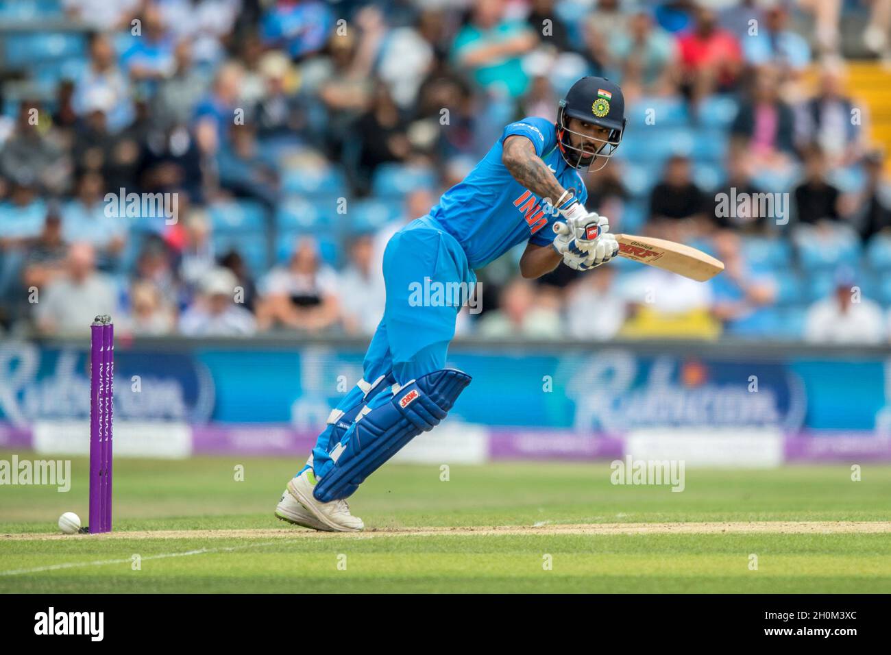 India’s Shikar Darwan bats during the third Royal London One Day ...