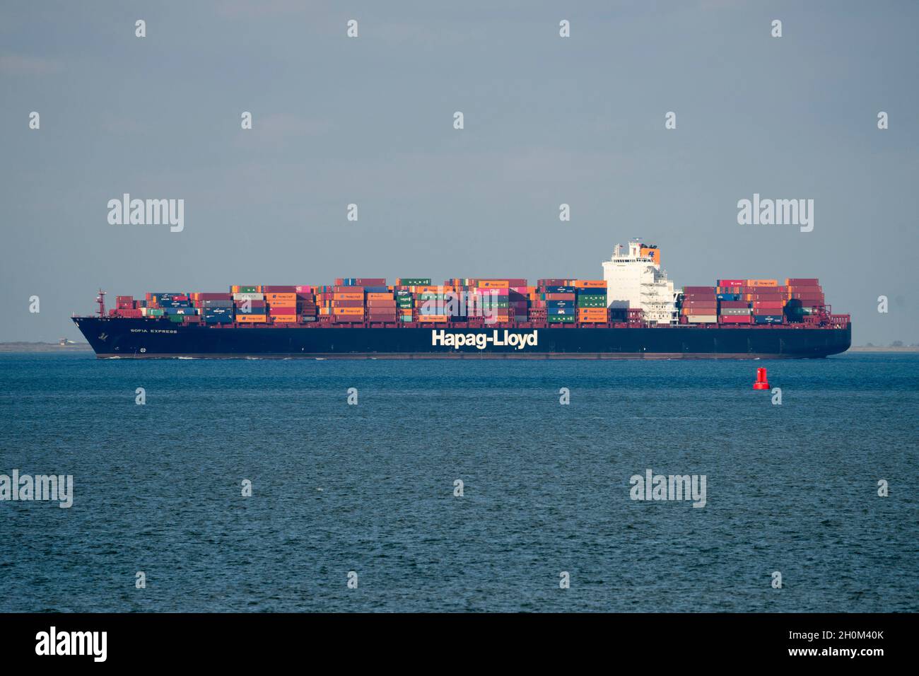 Sheerness, Kent, UK. 13th October, 2021. Container ship Sofia Express ...