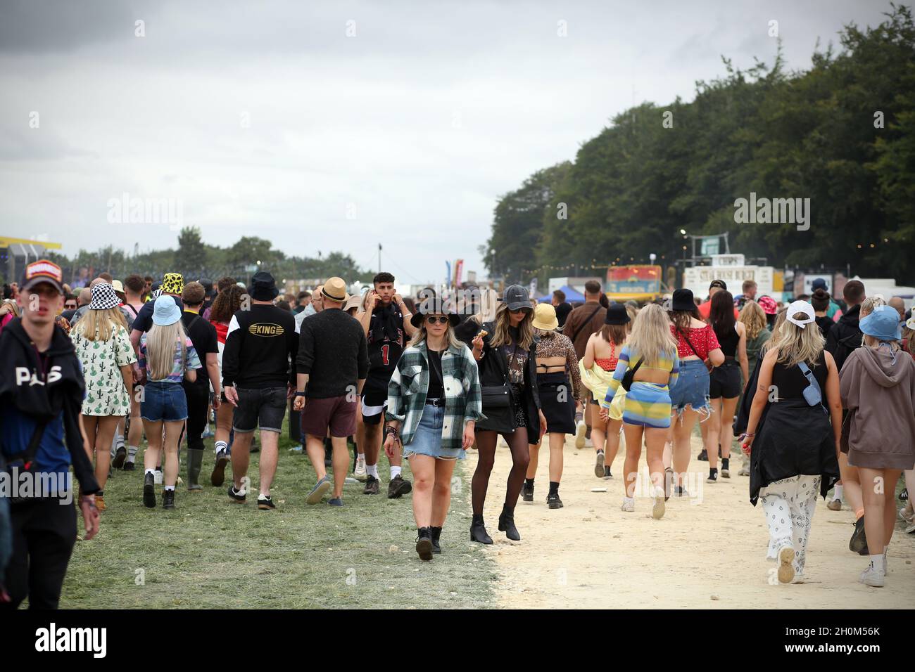 Young people enjoying the Leeds Festival in west Yorkshire. Young ...