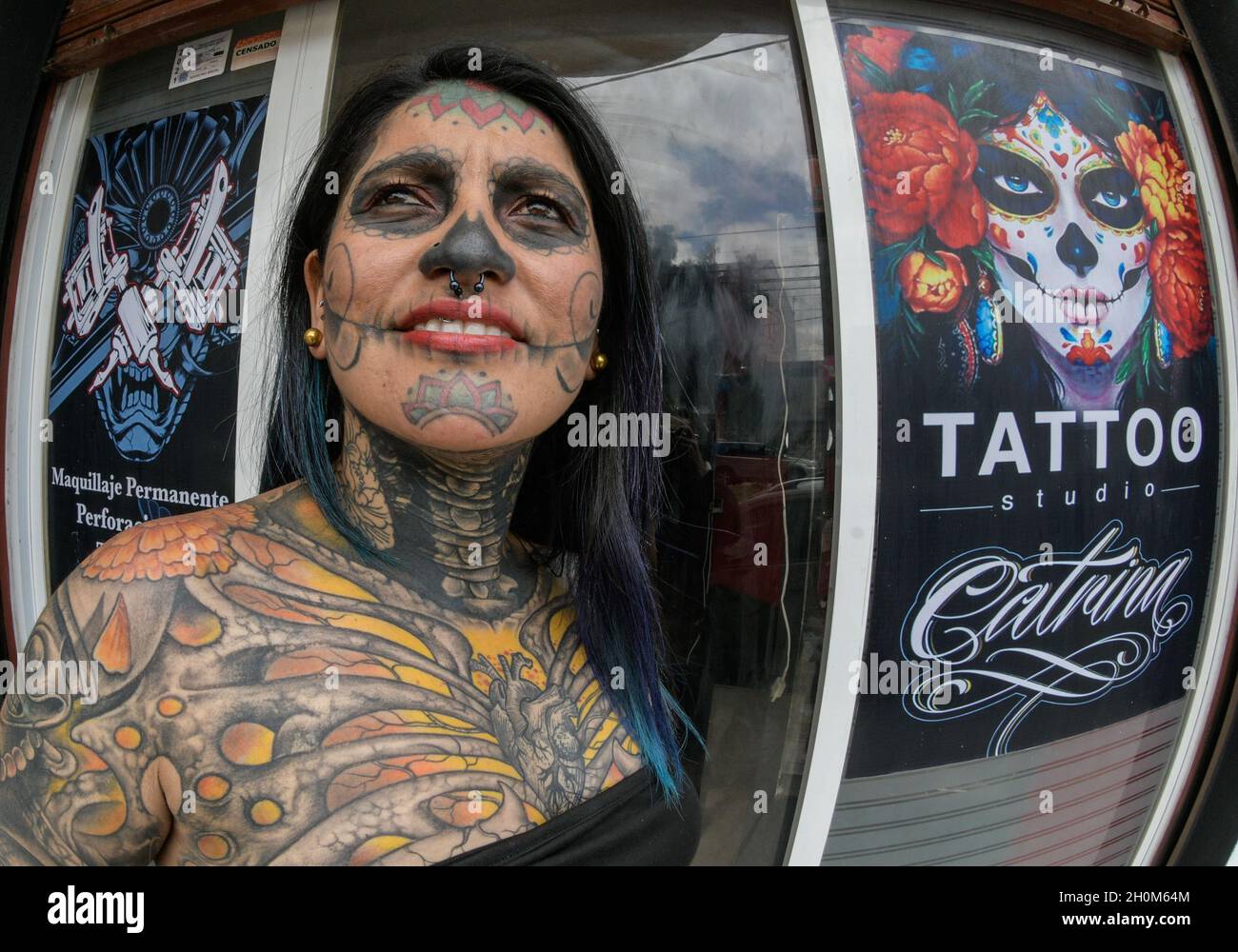 Non Exclusive: PACHUCA, MEXICO - OCTOBER 10, 2021: Colombian tattoo ...