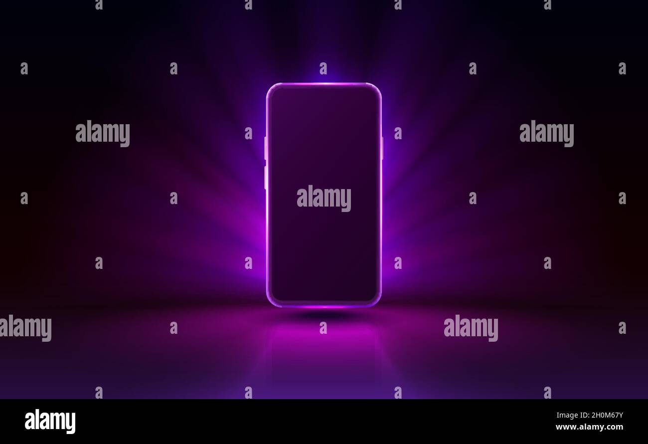 Smartphone mobile screen, technology mobile display light. Vector ...