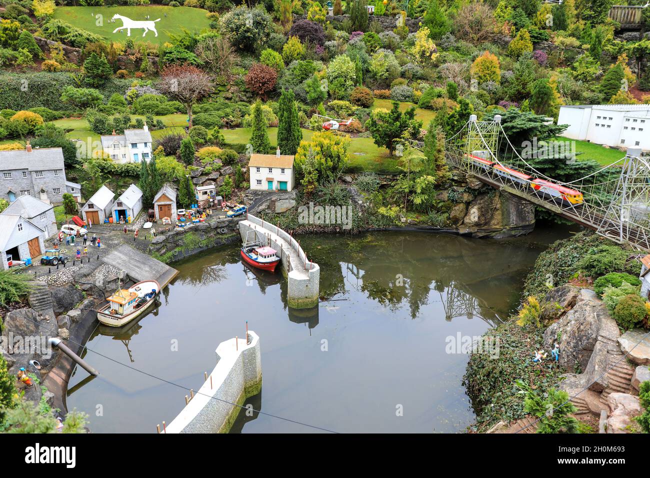 The harbour at Babbacombe Model Village, Babbacombe, Torquay, Devon ...