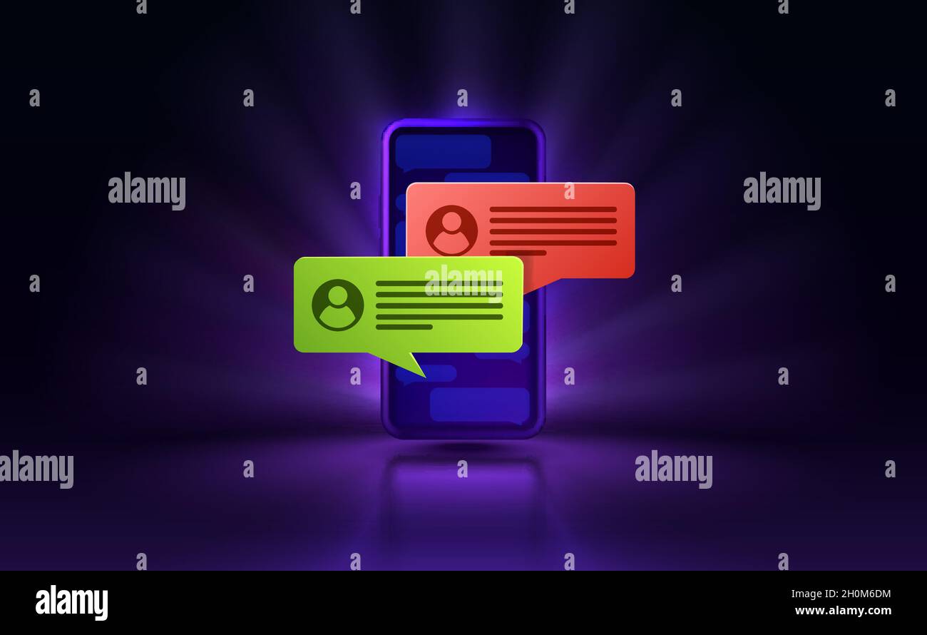 Letter chat smartphone mobile screen, technology mobile display. Vector ...