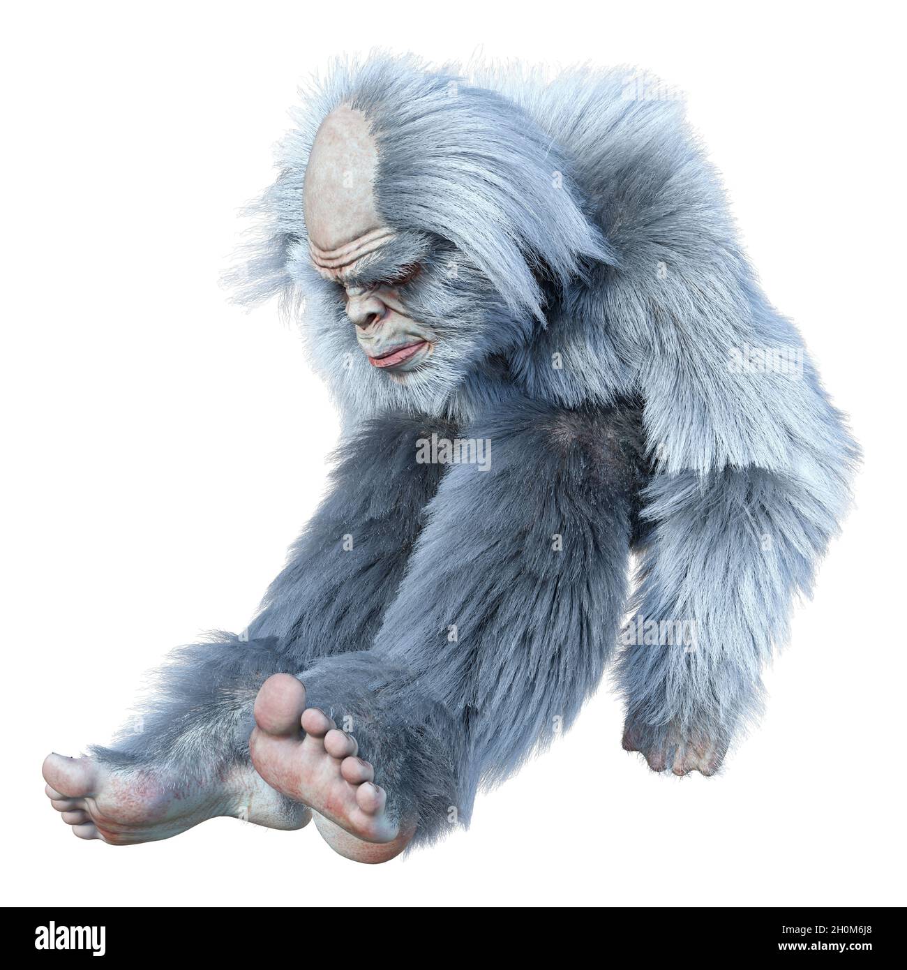 3D rendering of a fantasy creature yeti isolated on white background ...