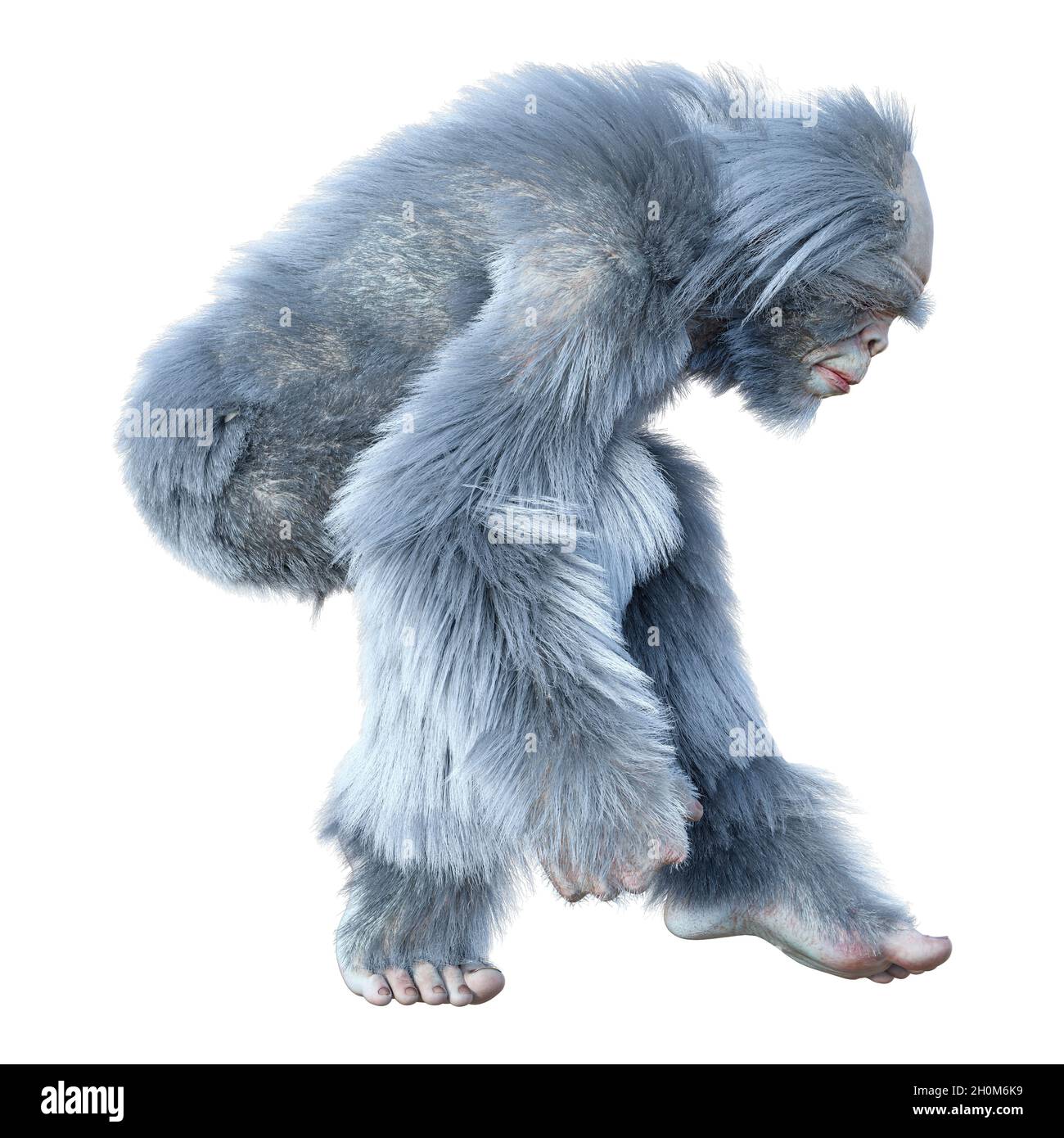 3D rendering of a fantasy creature yeti isolated on white background ...