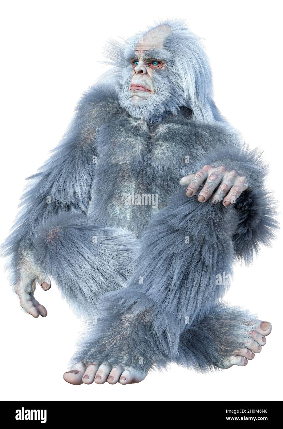 3D rendering of a fantasy creature yeti isolated on white background ...