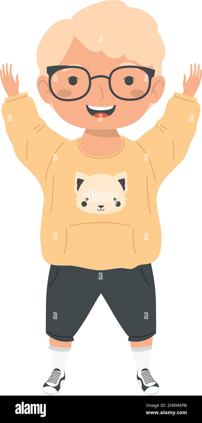 little genius boy celebrating character Stock Vector Image & Art - Alamy