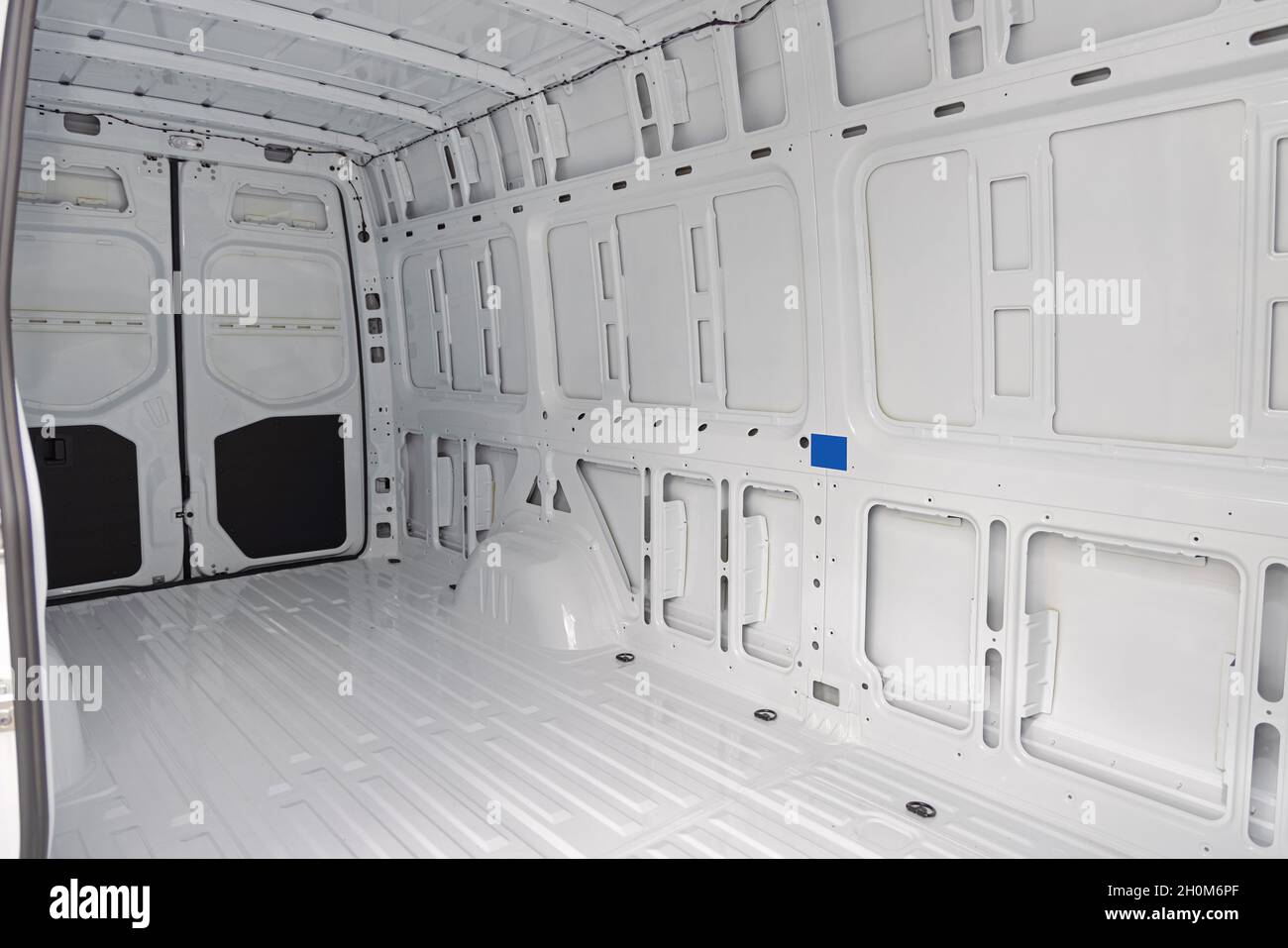 Empty Space White Cargo Transport Long Van Stock Photo - Alamy