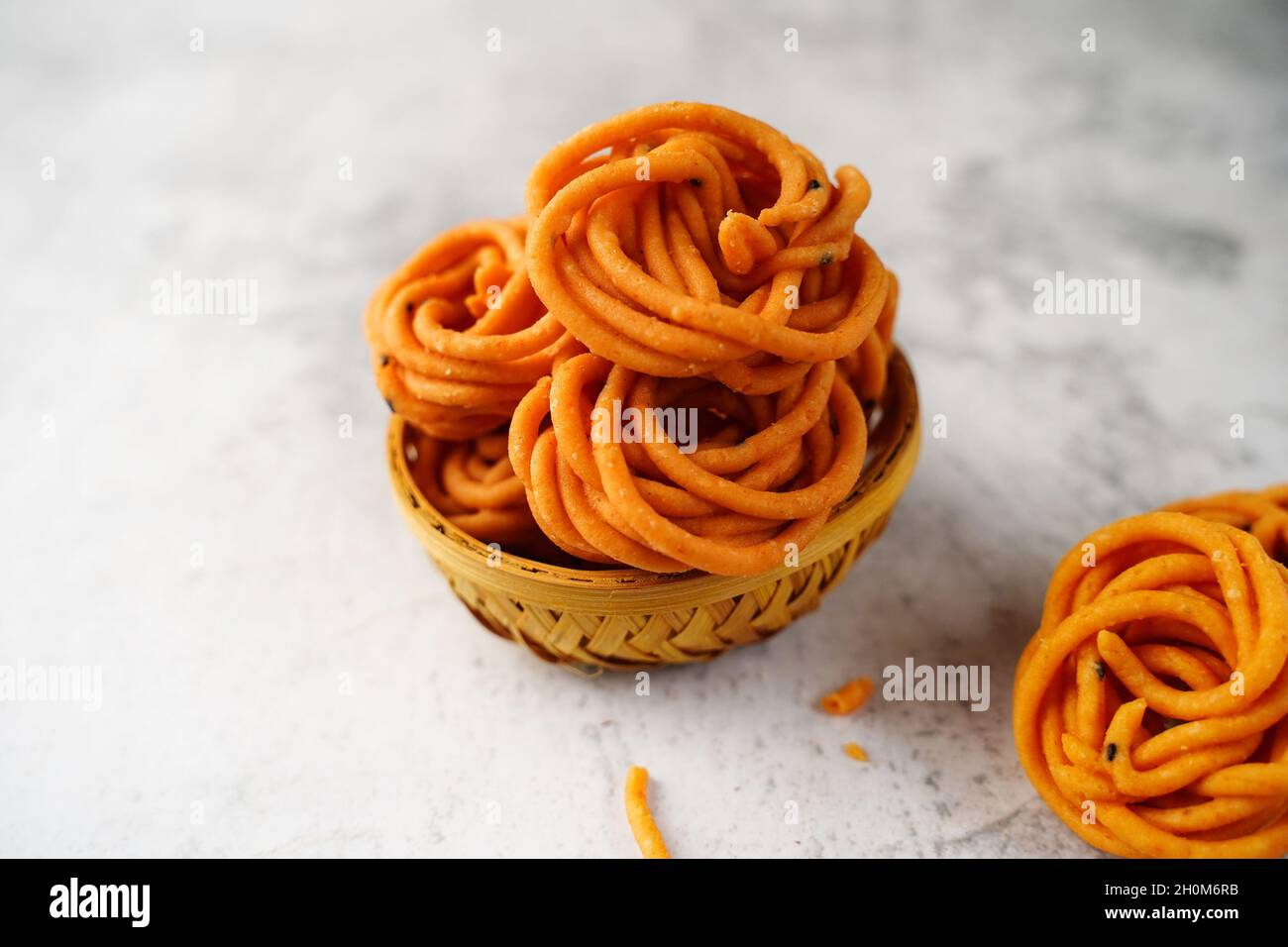 Homemade Murukku Chakli or Thenkuzhal - Navratri Diwali snacks isolated ...