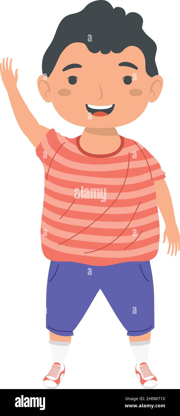 little boy celebrating standing character Stock Vector Image & Art - Alamy