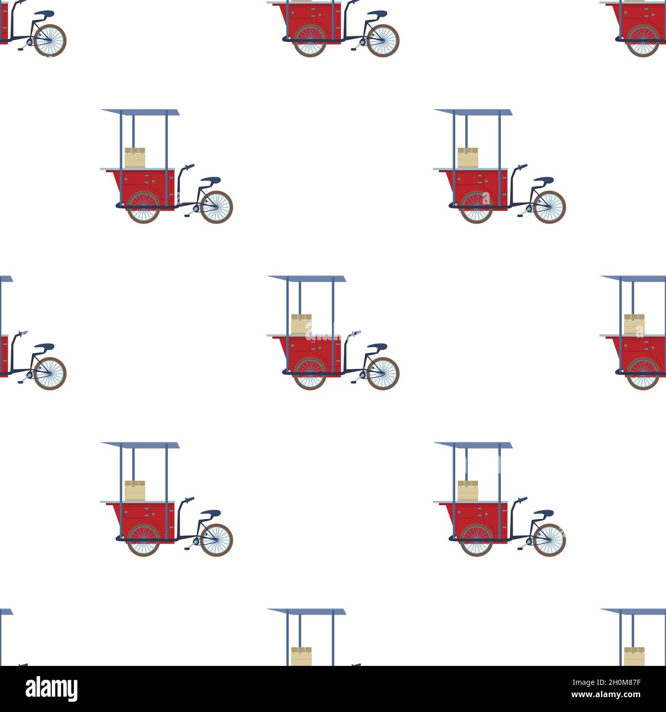 Tricycle trade cart pattern seamless background texture repeat ...