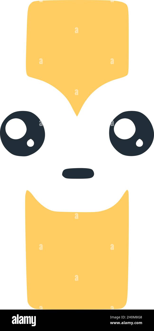 Letter i cute kawaii character, funny smiley clip art isolated on white ...