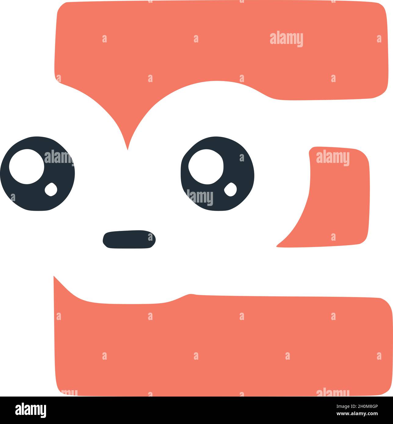 Letter e cute kawaii character, funny smiley clip art isolated on white ...
