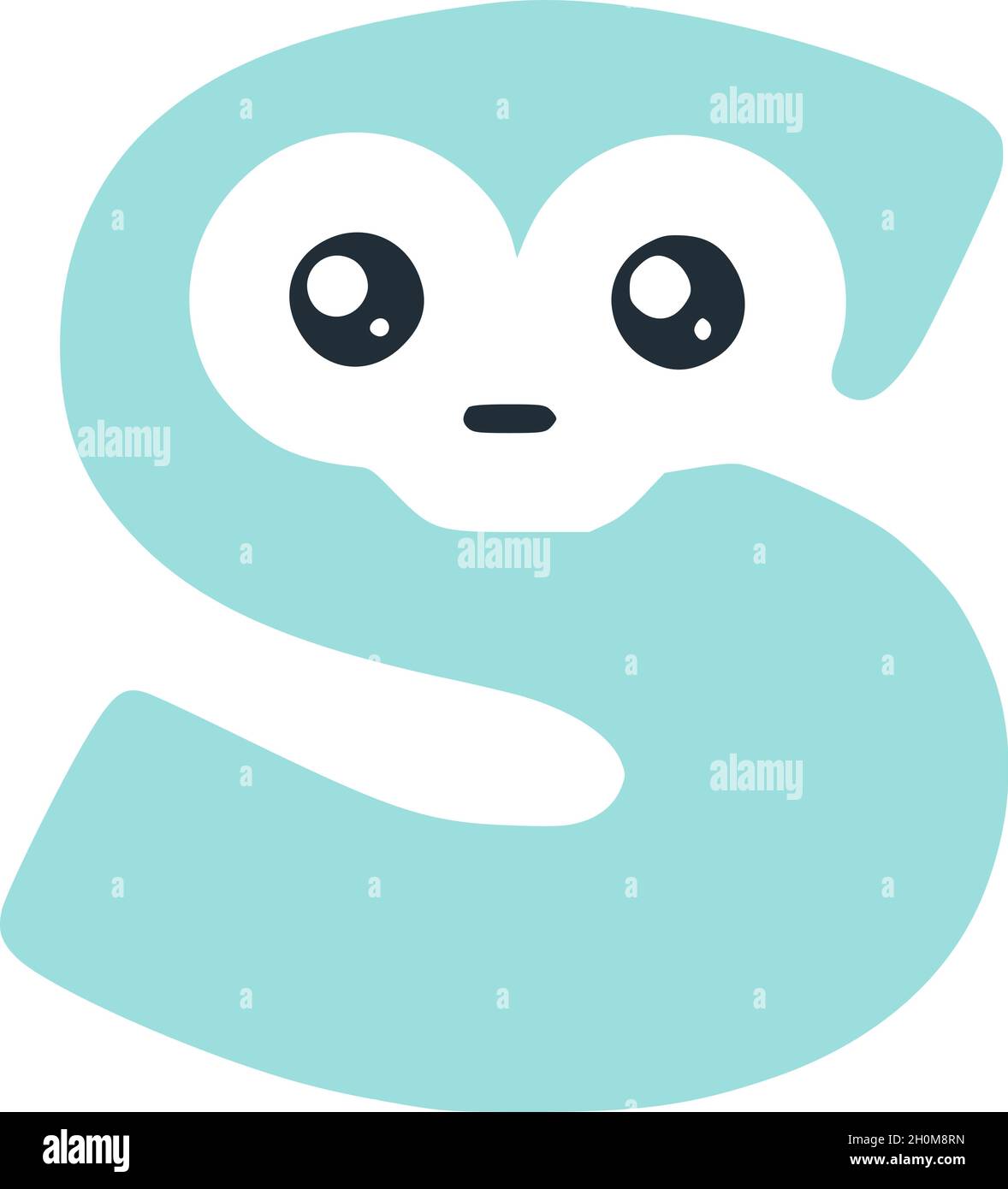 Letter s cute kawaii character, funny smiley clip art isolated on white ...